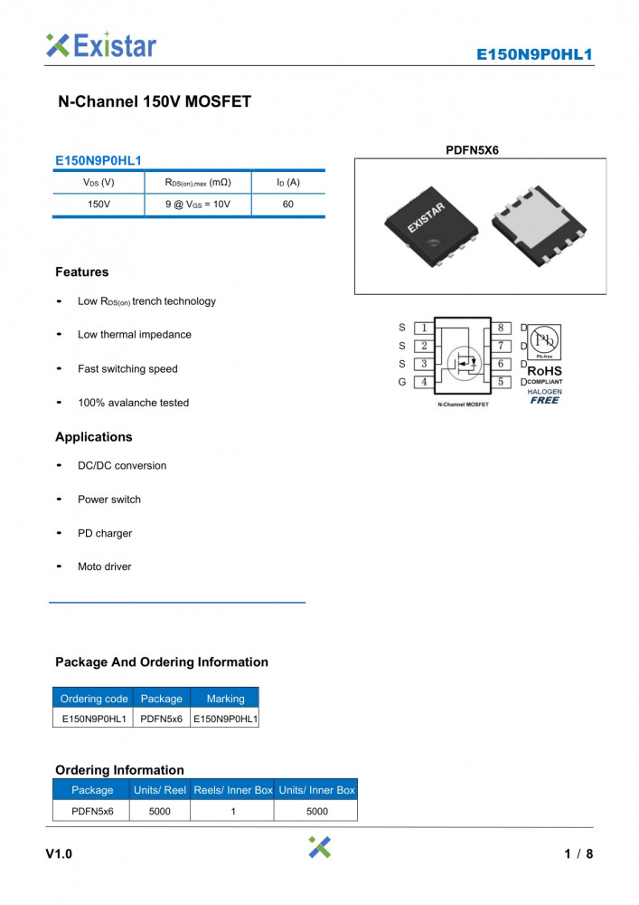 E150N9P0HL1 datasheet page 1