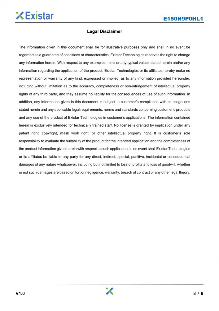 E150N9P0HL1 datasheet page 8
