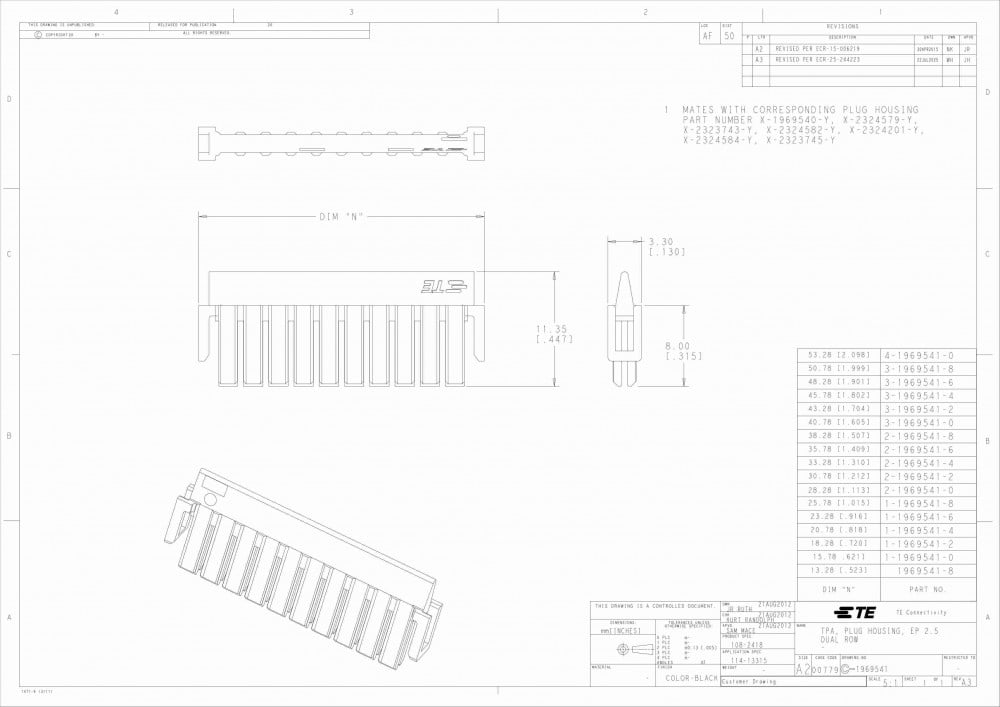 TE Connectivity 1-1969541-0 controlled drawing preview