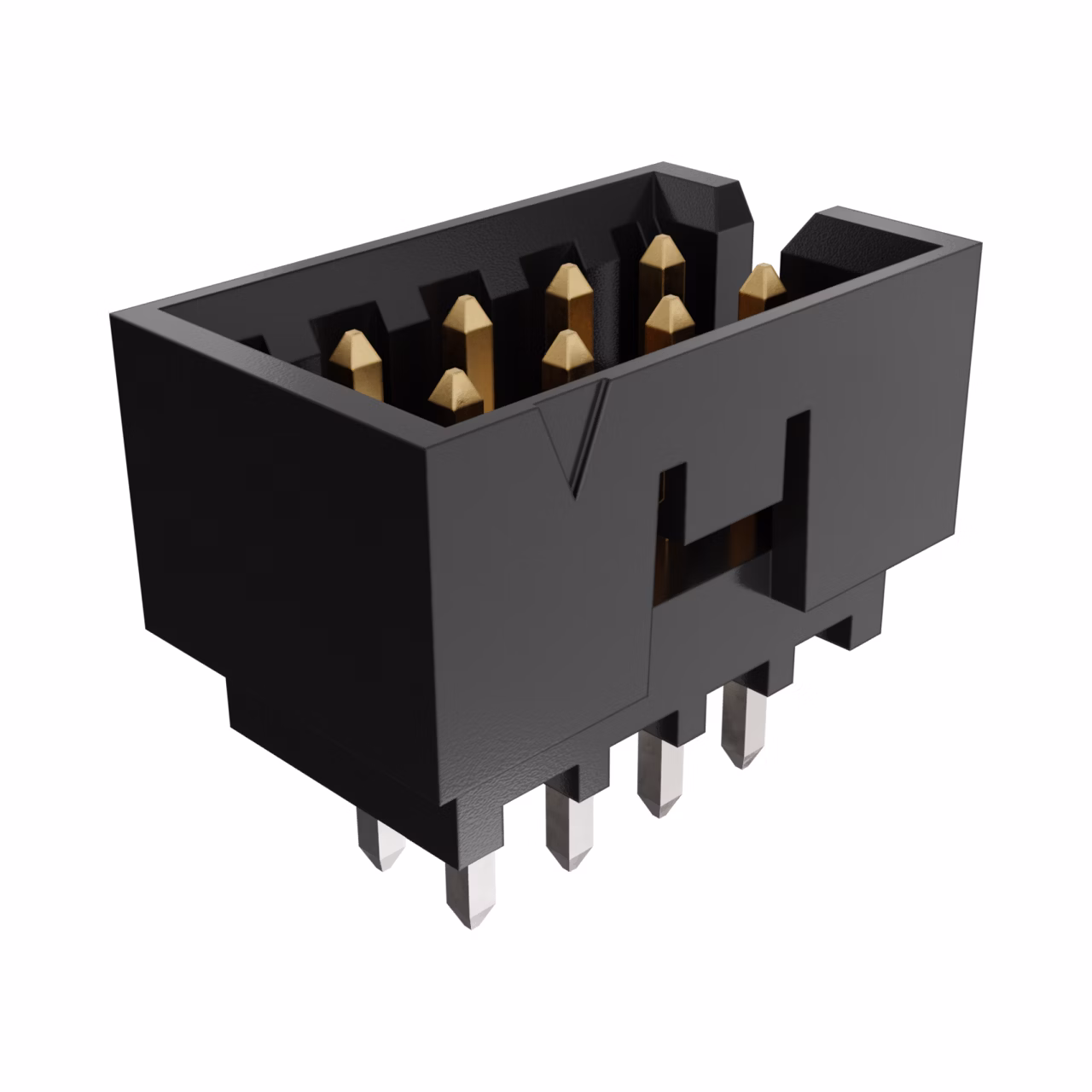 2.00mm Pitch, Milli-Grid PCB Header, Dual Row, Vertical, Through Hole, Shrouded, 8 Circuits, 0.76µm Gold (Au) Plating, 2.50mm Tail Length, Dual Side Slots, Center Friction Lock, Tube