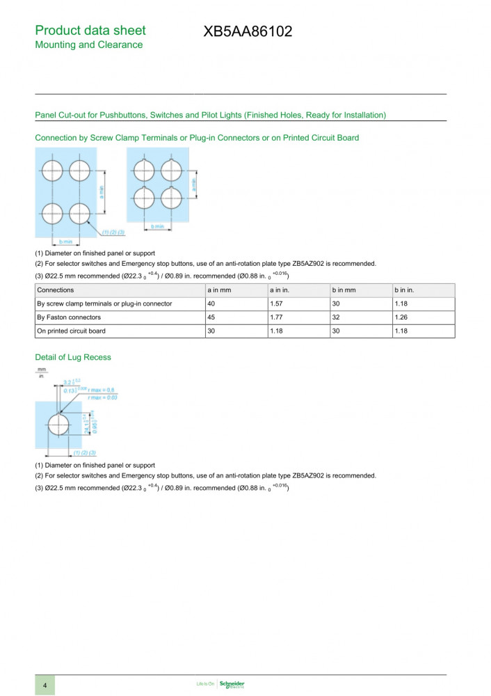 XB5AA86102 technical document page 4