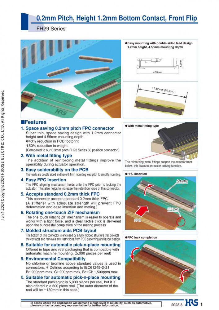 HRS FH29 datasheet page 1