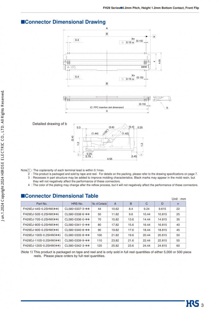 HRS FH29 datasheet page 3