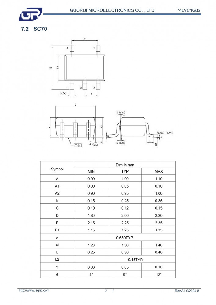 74LVC1G32 document page 7