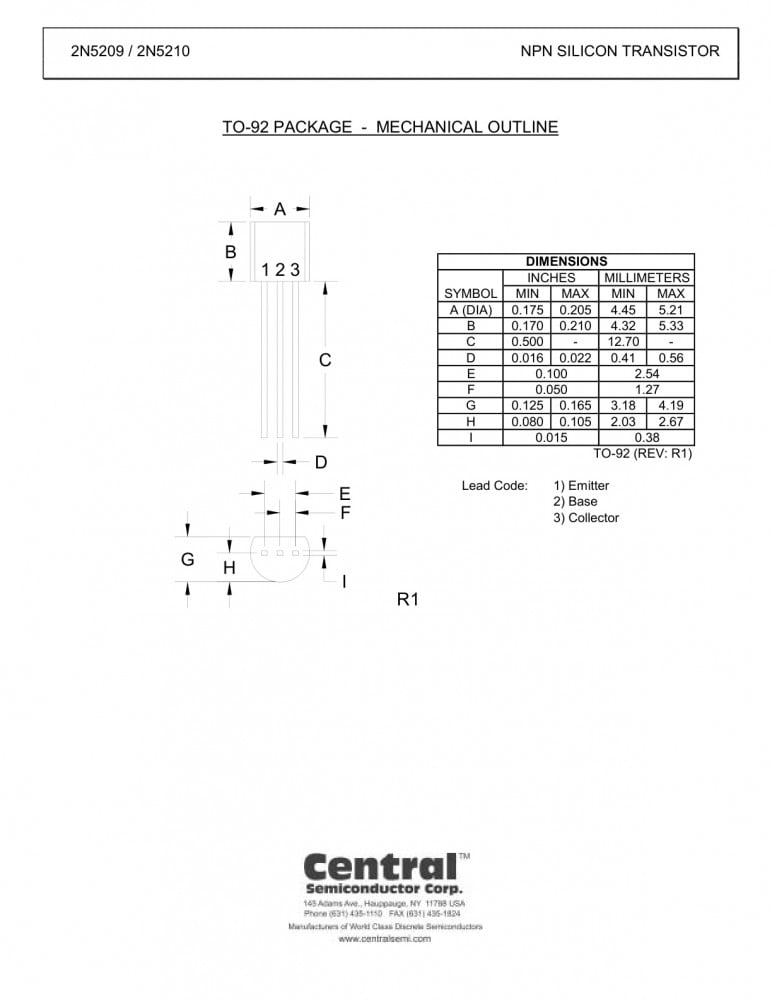 2N5209 PBFREE datasheet page 2