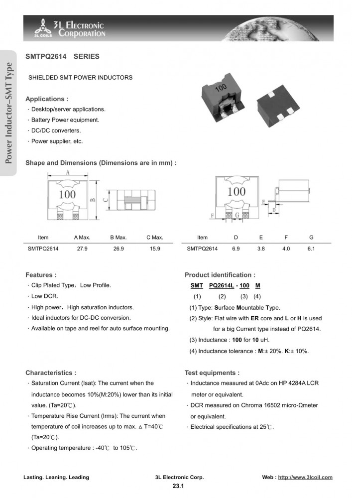 SMTPQ2614 series technical document page 1