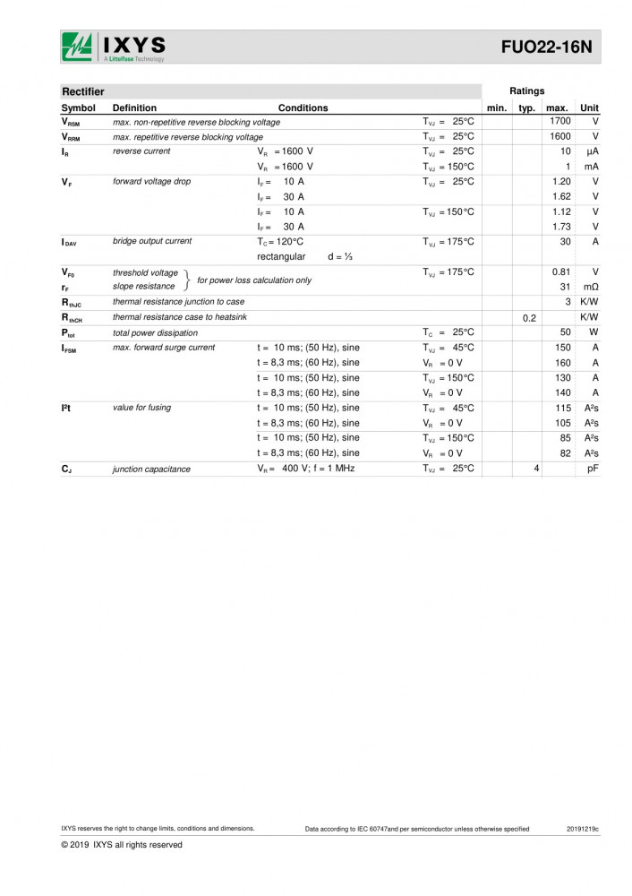 FUO22-16N datasheet page 2