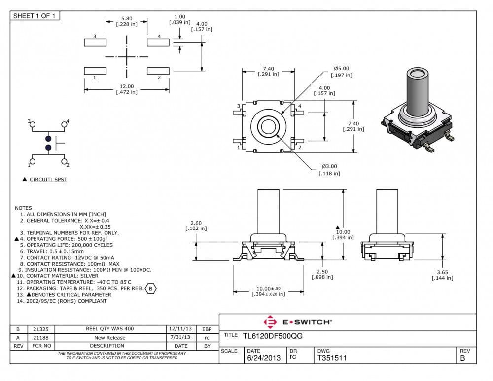 TL6120DF500QG official document page