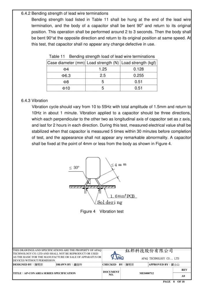 APAQ AREA Series specification page 8