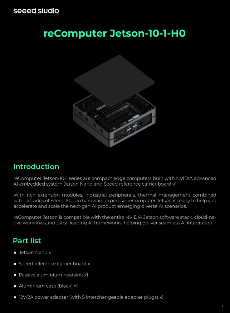 Product document page 1