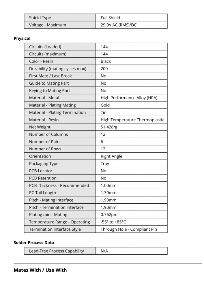 Technical document page 3 for MOLEX 1732101122
