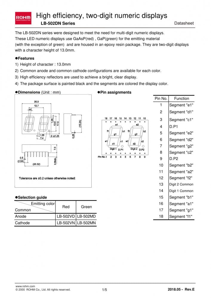 LB-502MD technical document page 1