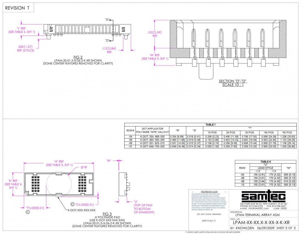Samtec LPAM drawing page 3