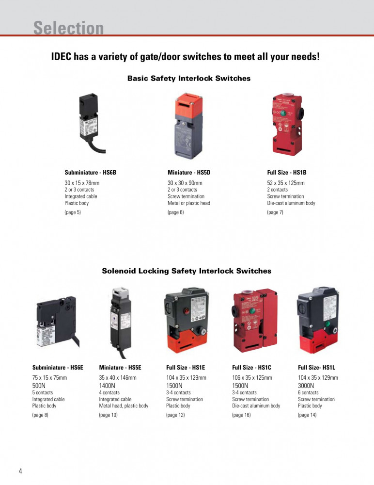 IDEC safety components document page 4