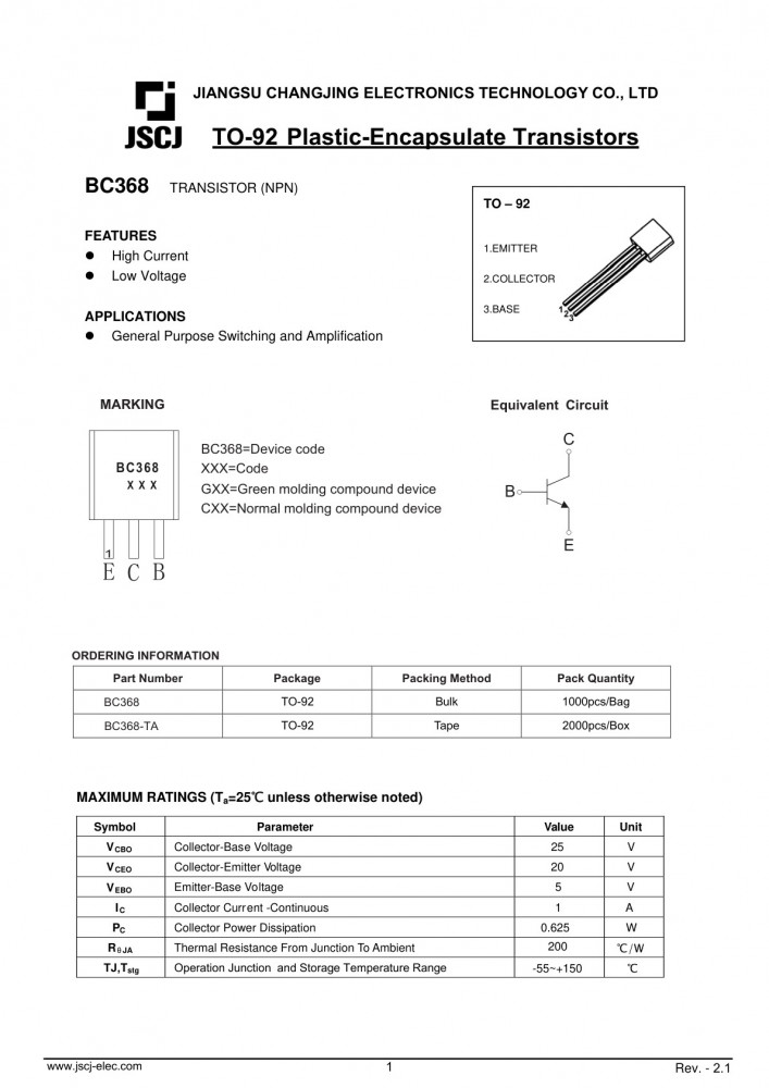JSCJ BC368 datasheet page 1