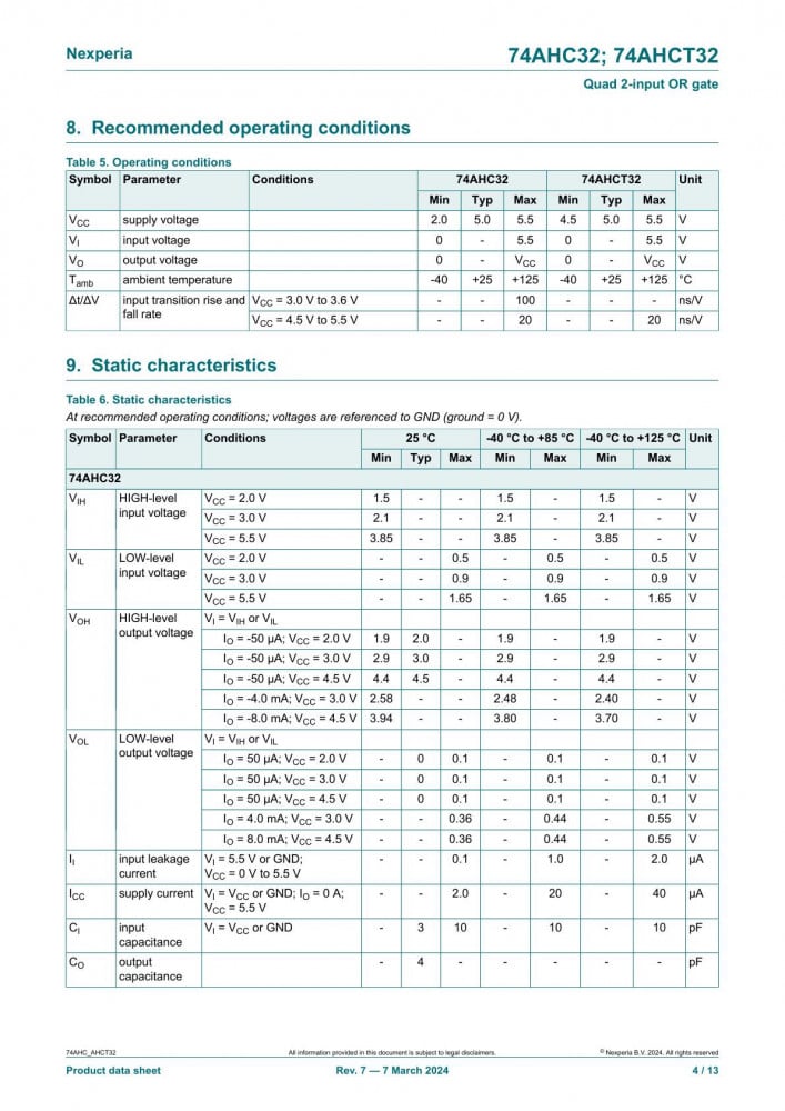 74AHCT32BQ,115 datasheet page 4