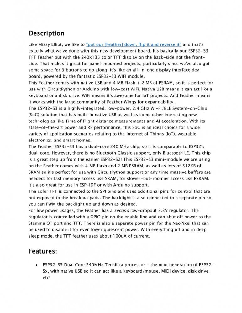 Adafruit 5691 technical documentation page 2