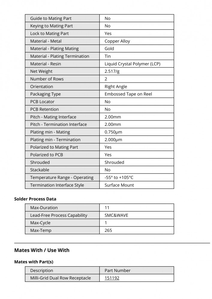 Technical document image 3 for MOLEX 1511200346