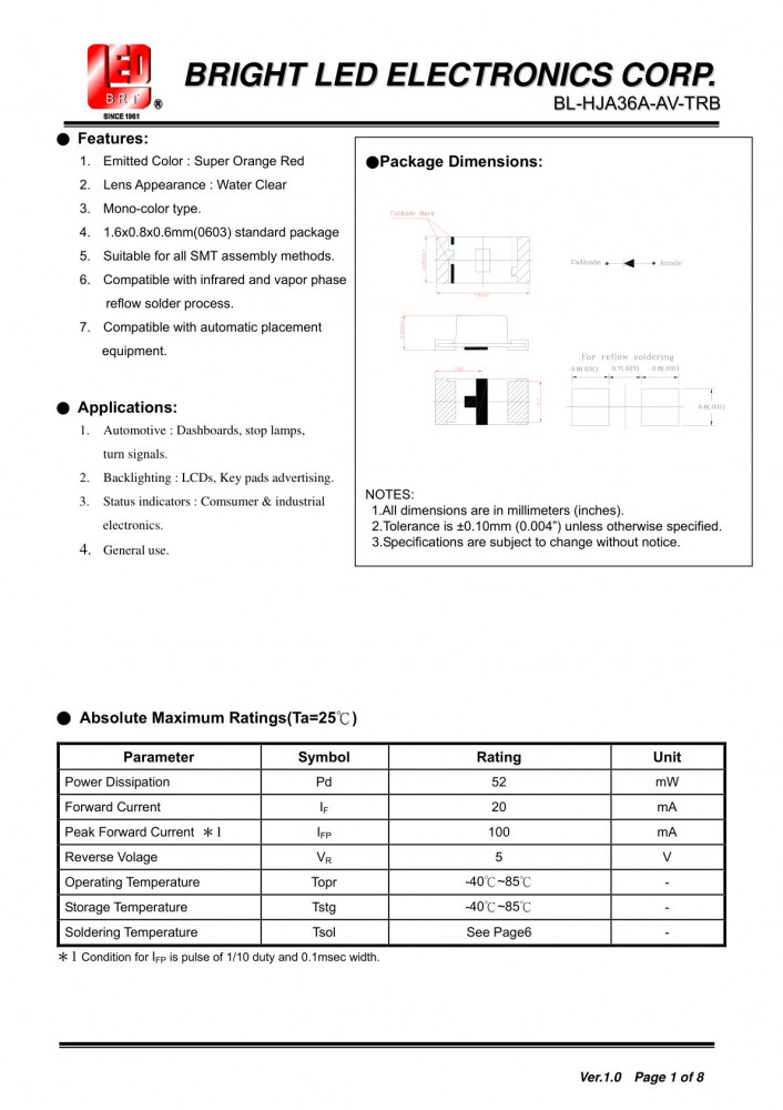 BL-HJA36A-AV-TRB datasheet page 1
