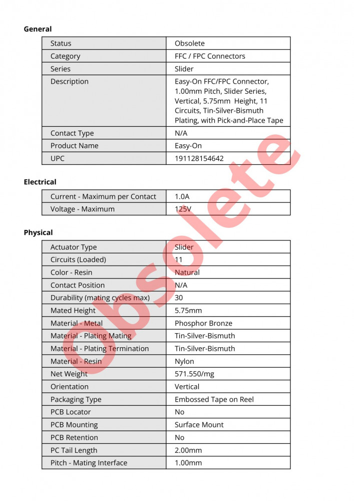 Product document page 2 for MOLEX 526101134