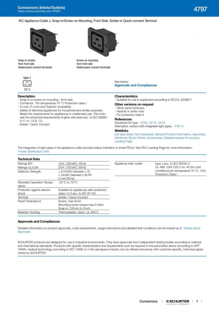SCHURTER 4797.3110 technical document page 1