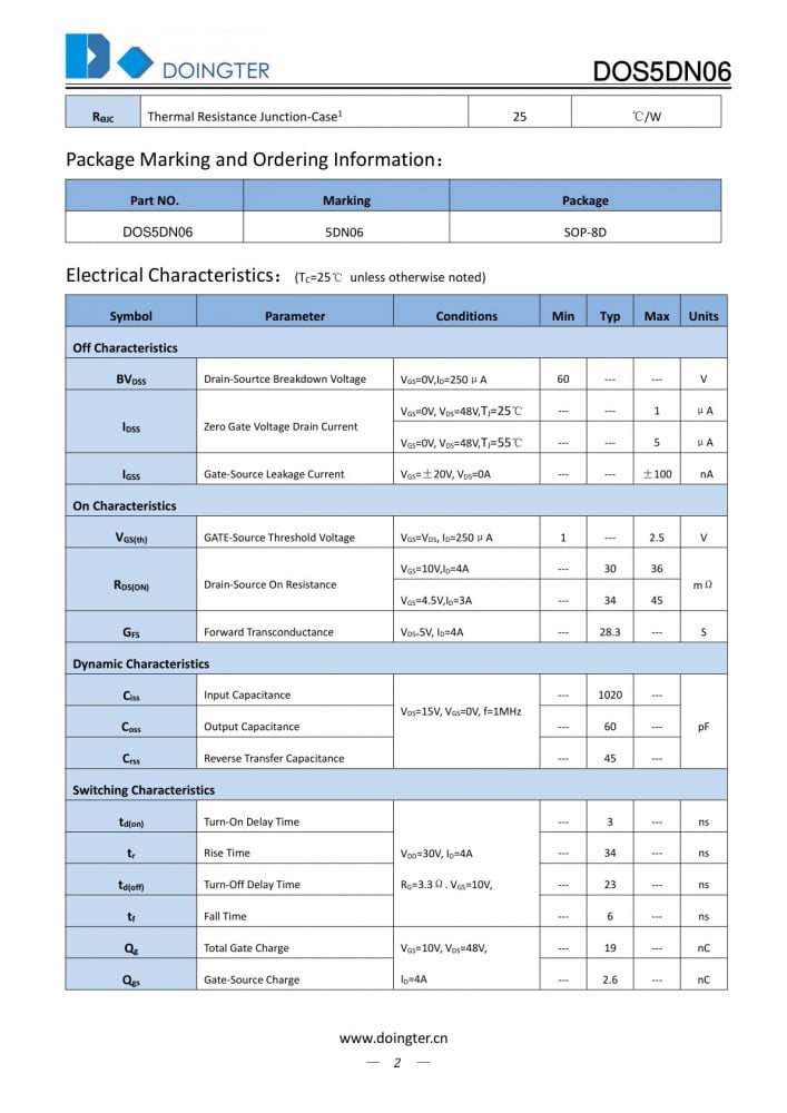DOS5DN06 datasheet page 2