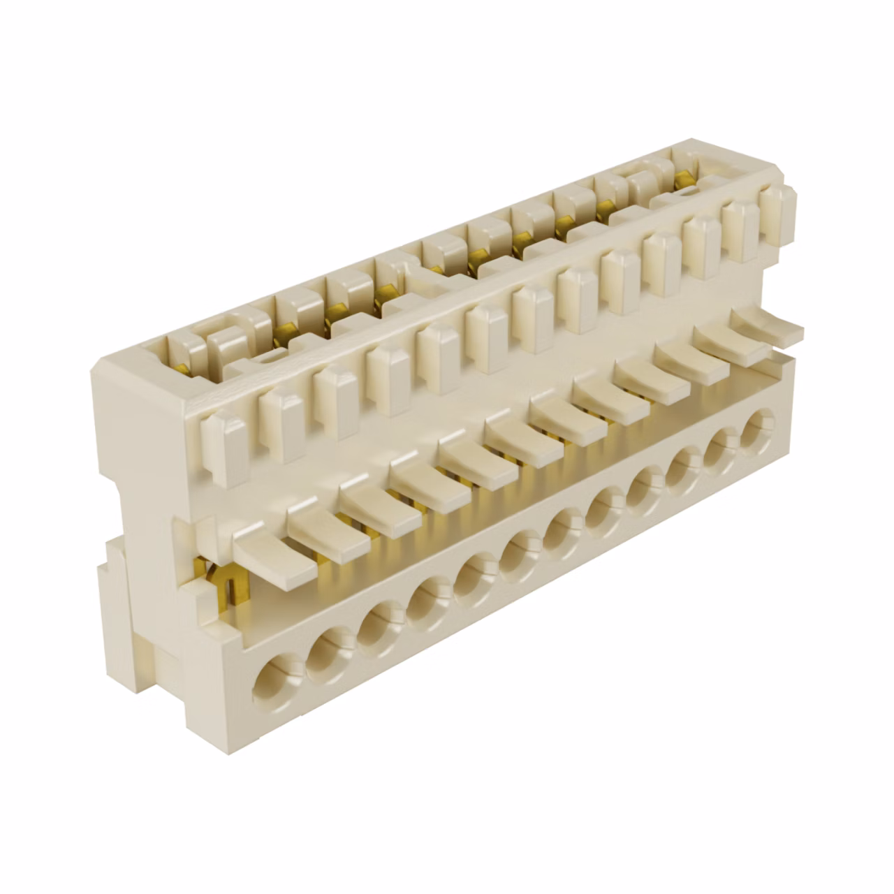Appli-Mate RAST 2.5 Connector, 2.50mm Pitch, Female, 4 Circuits, No Position Keys Removed, Open Endwalls, Silver Plating