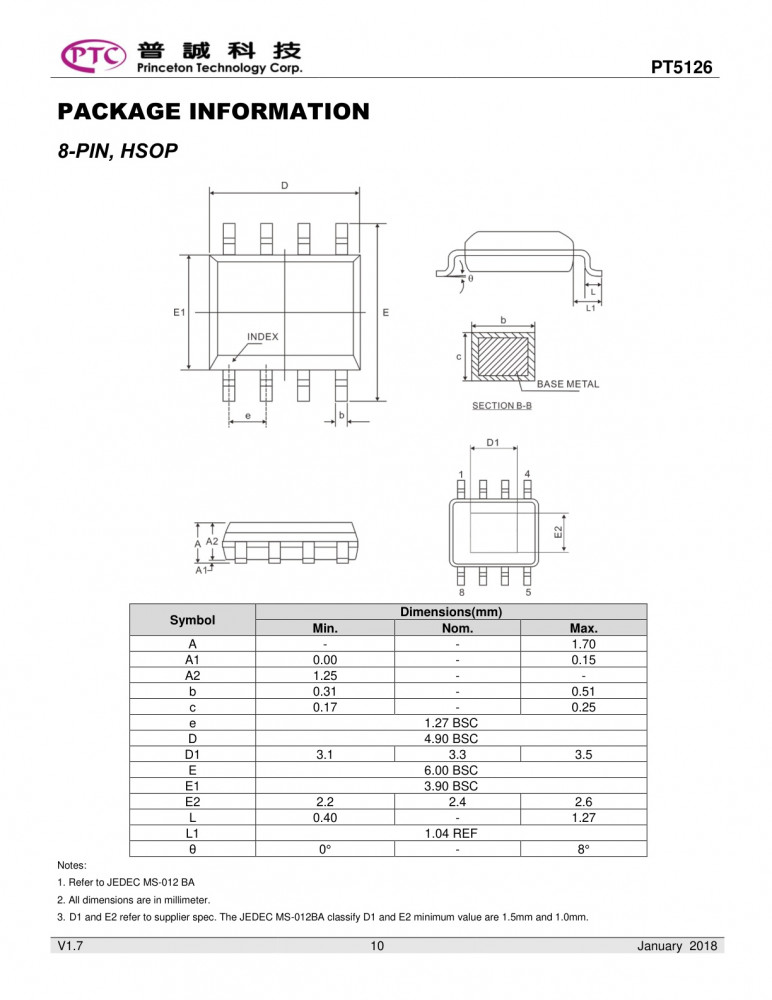 PT5126 datasheet page 10