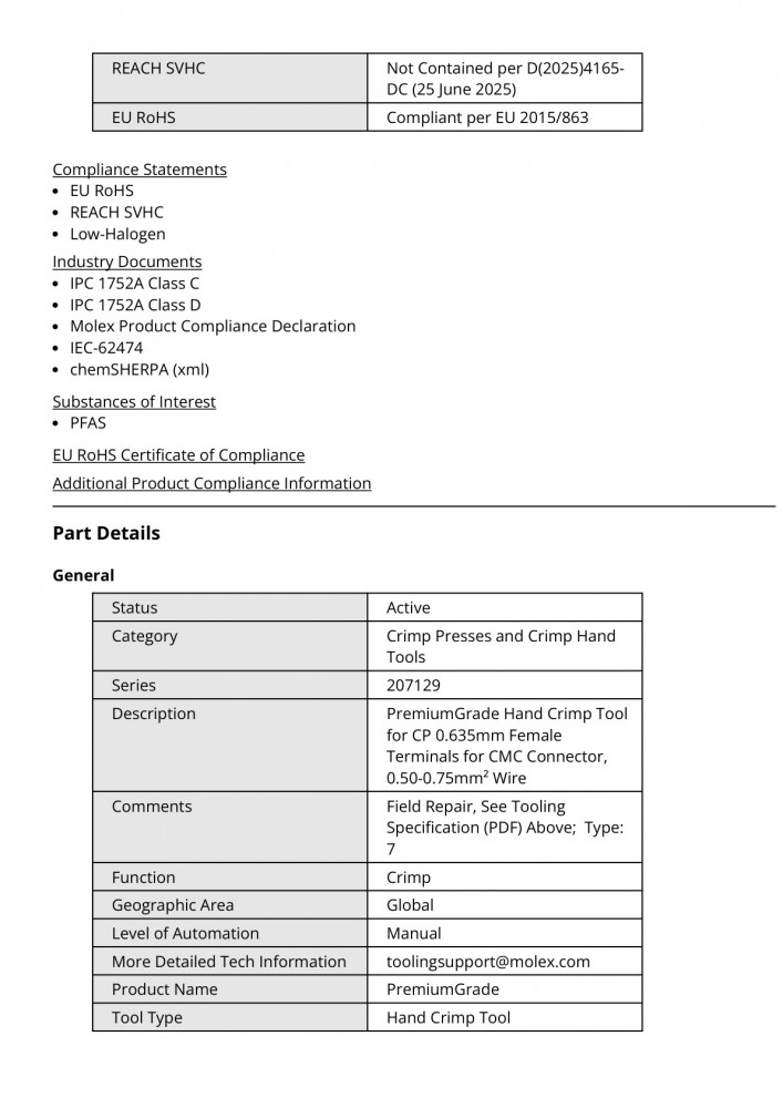 MOLEX 638119200 document preview, page 2