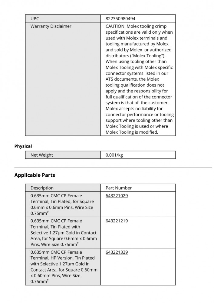 MOLEX 638119200 document preview, page 3