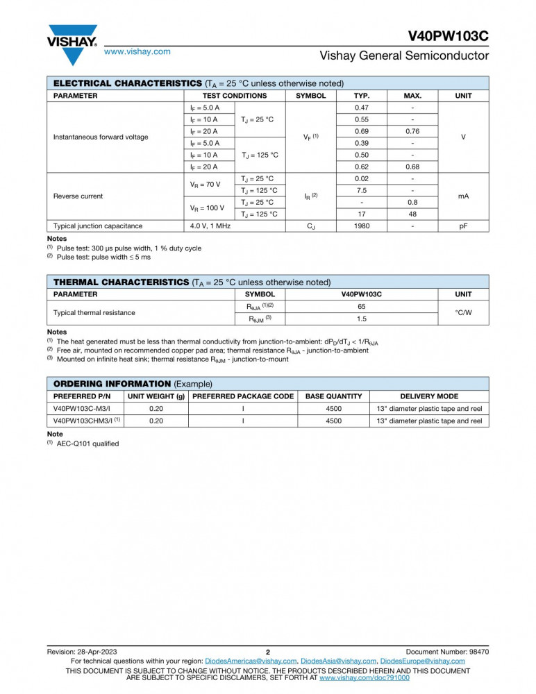 V40PW103C datasheet page 2