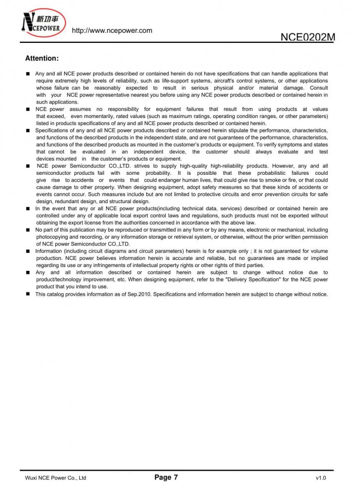 NCE0202M datasheet page 7