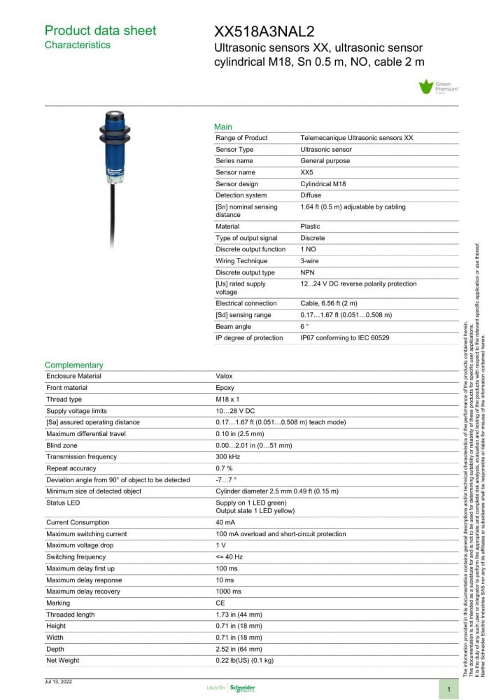 XX518A3NAL2 technical document page 1