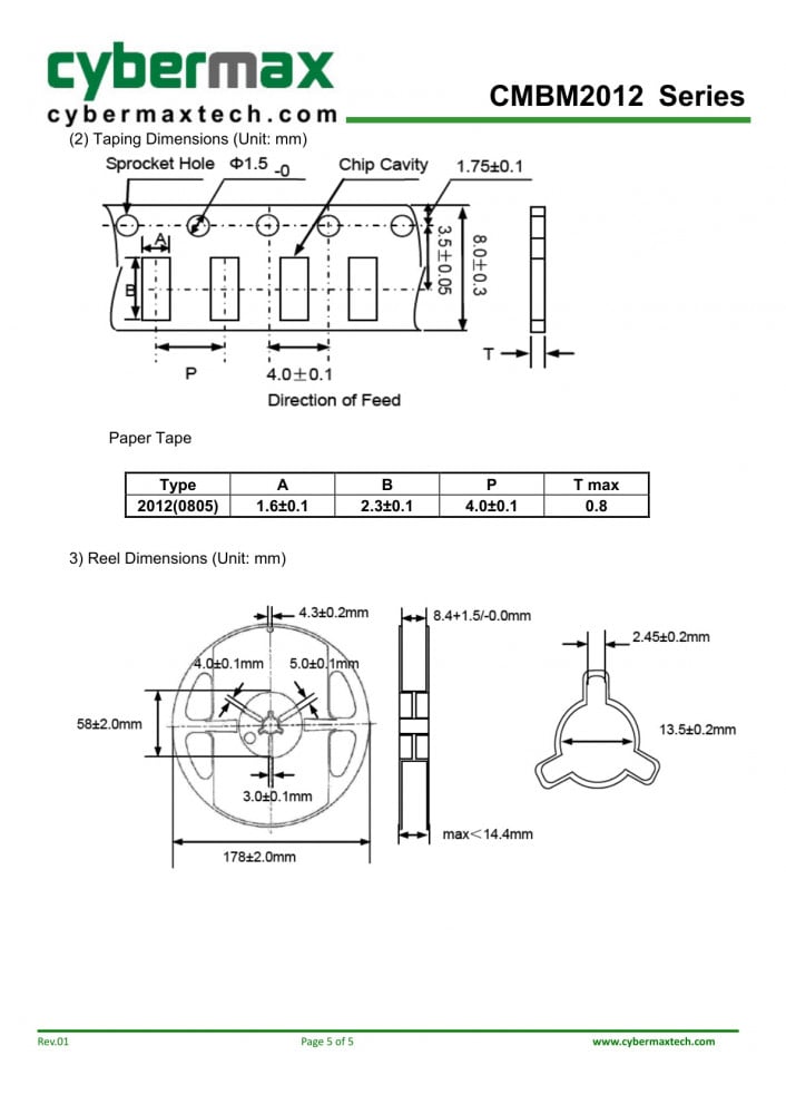 Cybermax CMBM2012G300LSP datasheet page 5
