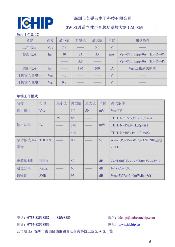 LM4863 datasheet page 6