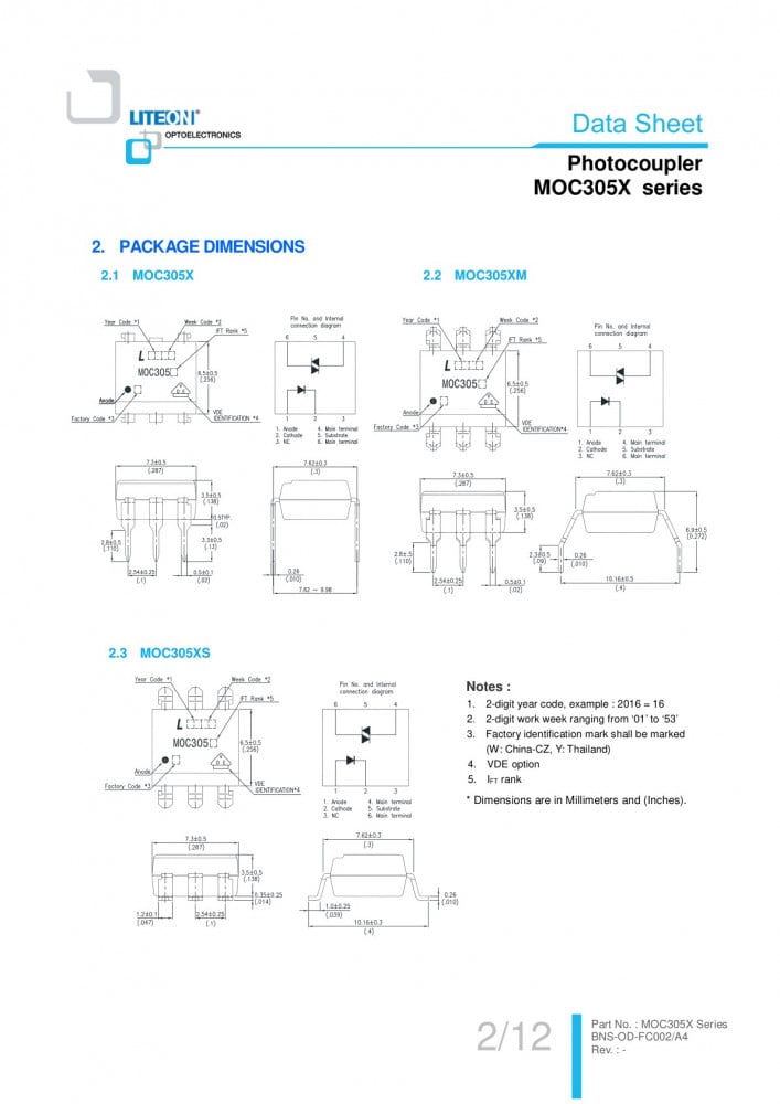 MOC3052STA1-V datasheet page 2