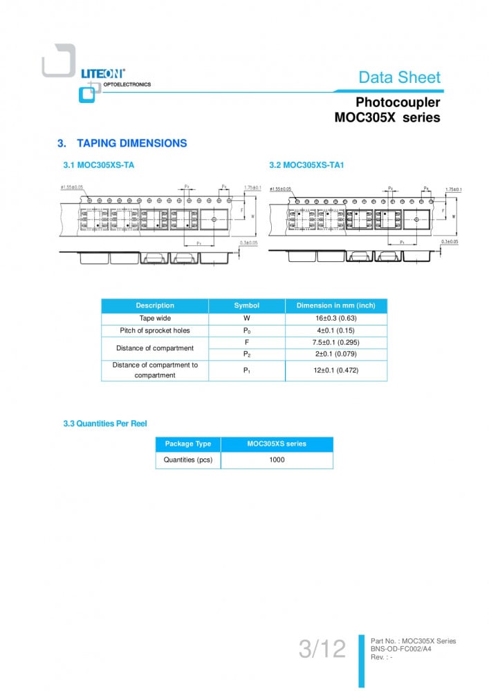 MOC3052STA1-V datasheet page 3