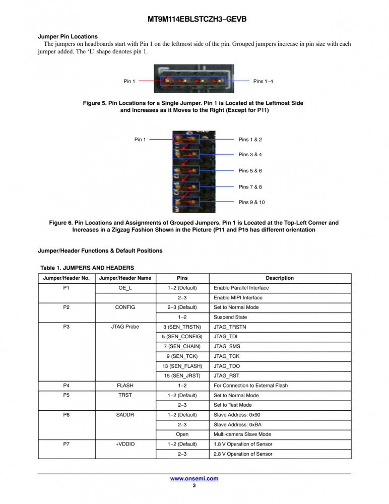 MT9M114 evaluation board documentation page 3