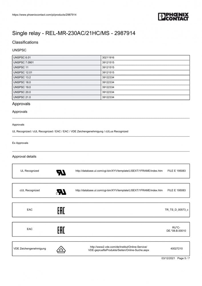 Phoenix Contact 2987914 technical document page 5