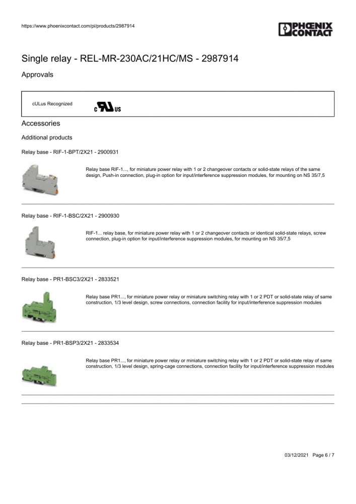 Phoenix Contact 2987914 technical document page 6