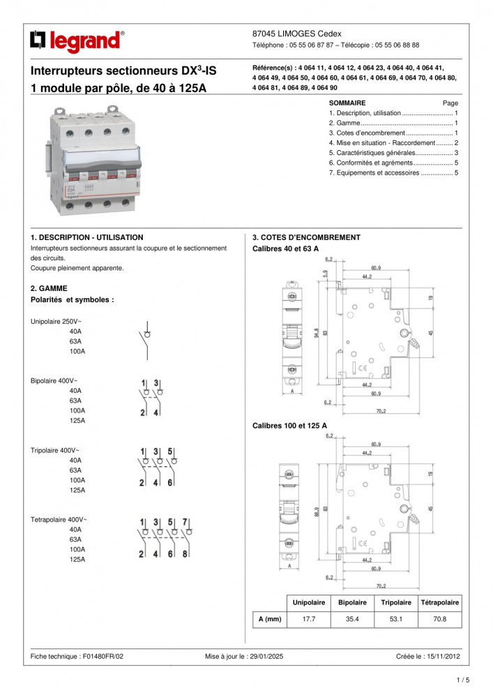 Legrand DX³-IS technical document page 1