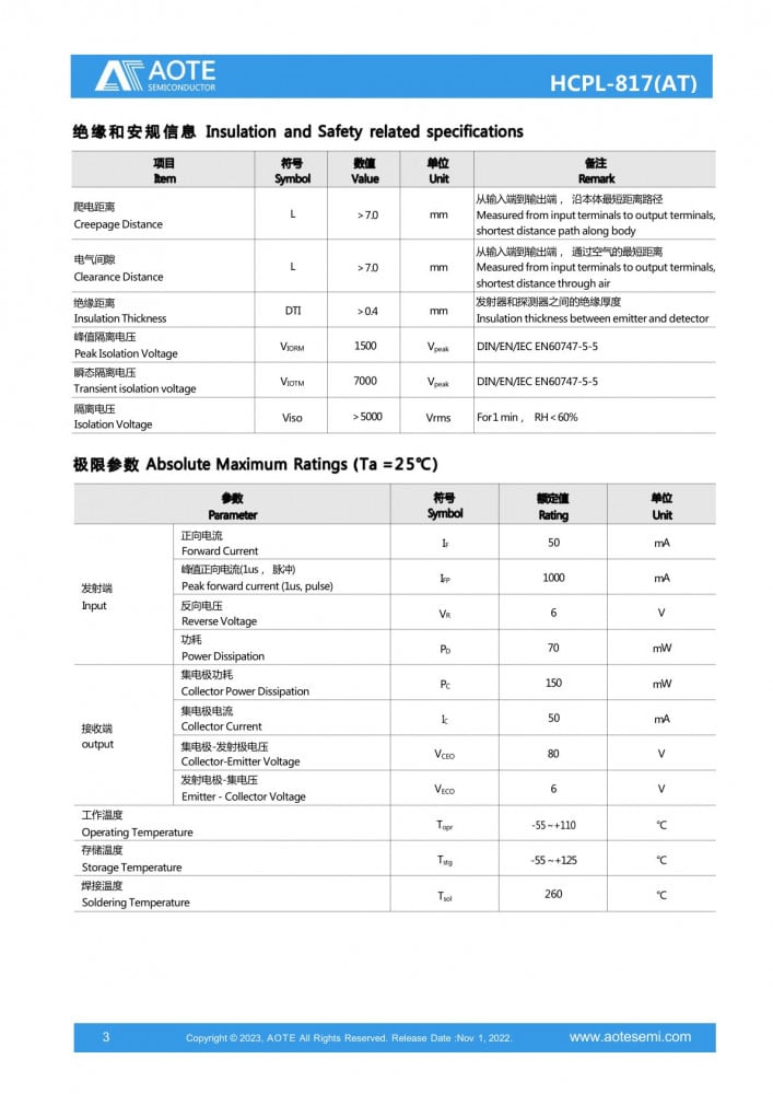 HCPL-817(AT) datasheet page 4