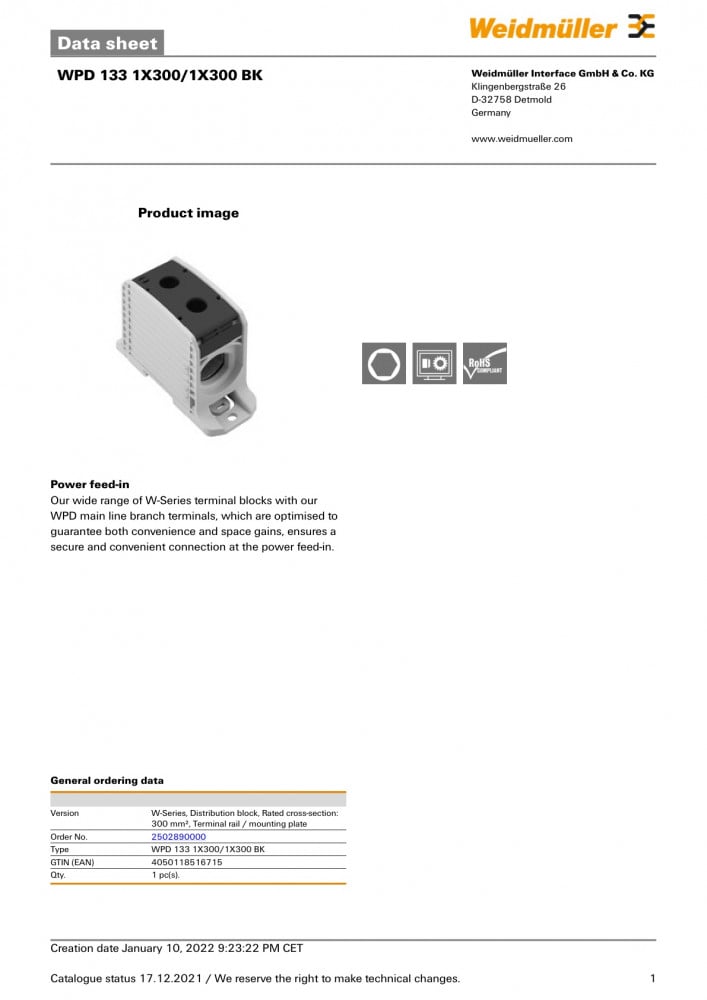 WPD 133 product document page 1