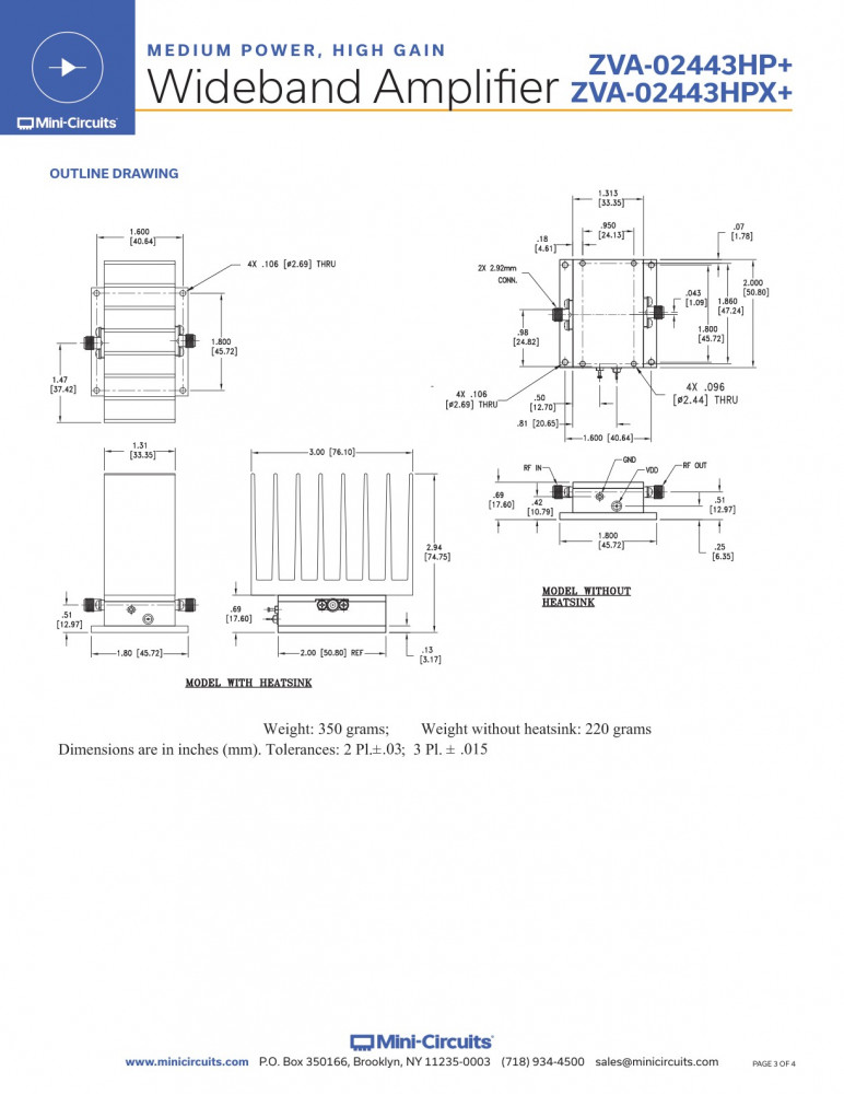 ZVA-02443HPX+ datasheet page 3