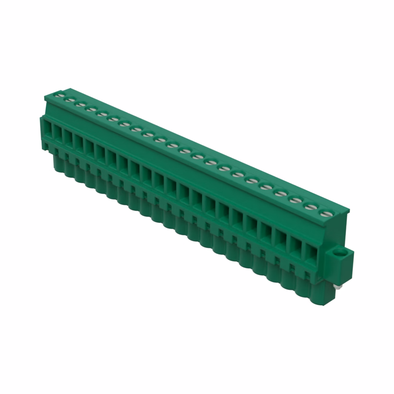 5.00mm Pitch Eurostyle Vertical Plug, with Retention Screws and Standard  Imprinting, Rear Wire Entry, Green Housing, 22 Circuits for sale