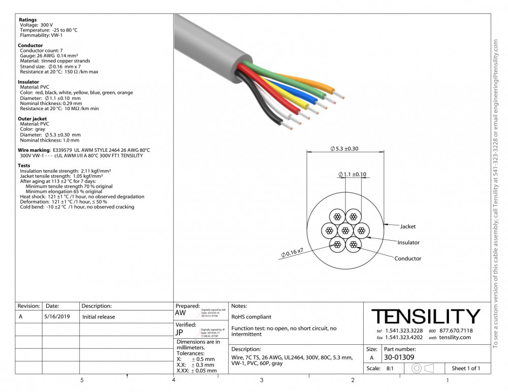 Tensility International 30-01309 product drawing