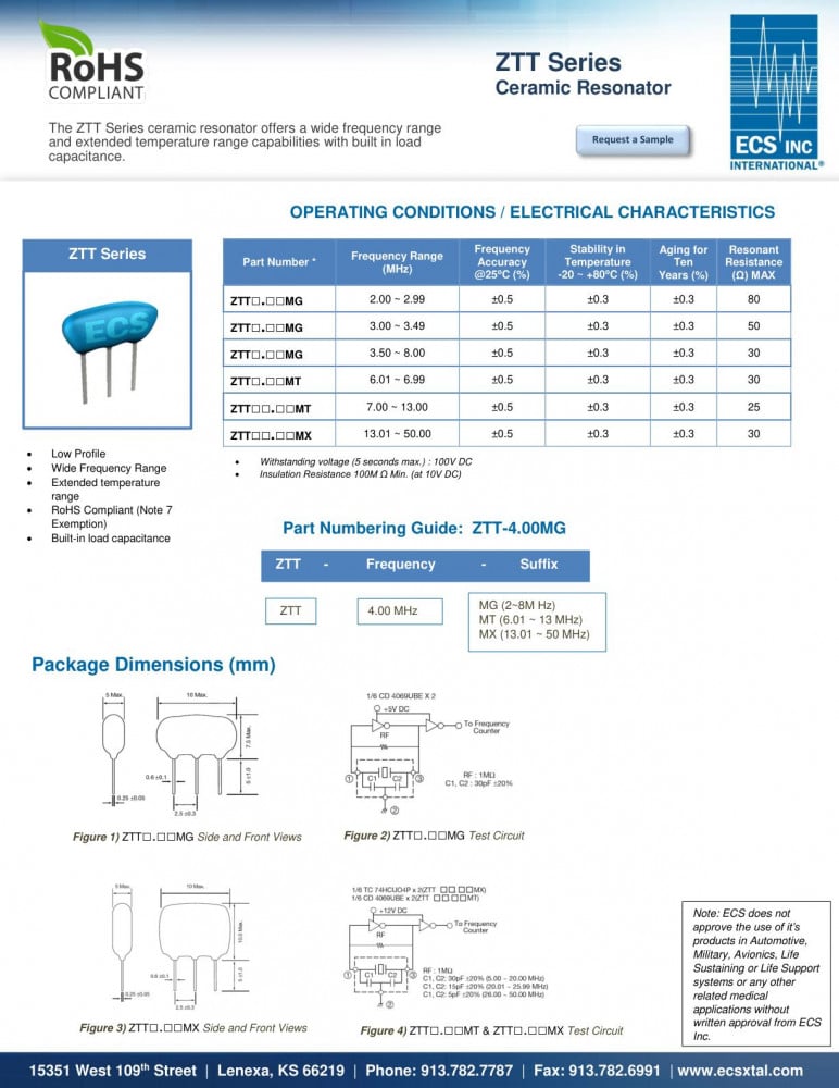 ECS ZTT-16.00MX datasheet page