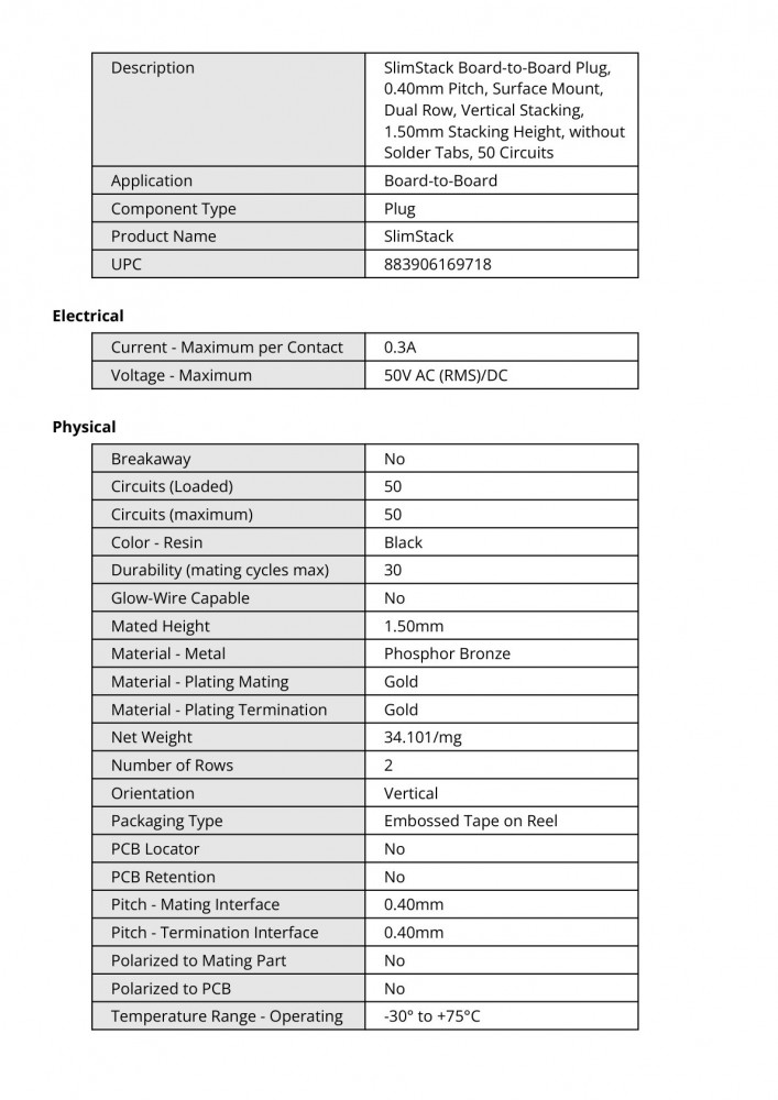 MOLEX 5031085010 technical document image 2