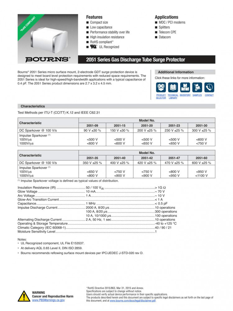 2051 Series technical document page 1
