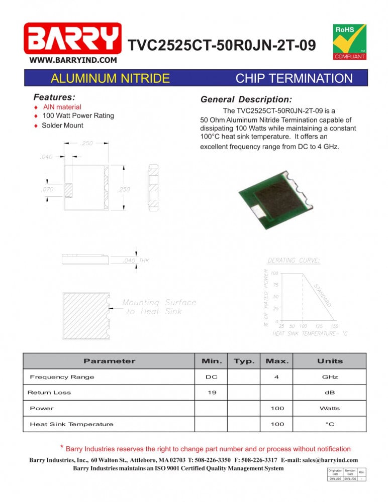 TVC2525CT-50R0JN-2T-09TR technical document page